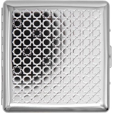 Silver Metal-Plated Compact Cigarette Case & Stash Box (7X 100s Size ...