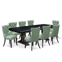 Luxe by East West Furniture 9 Pieces Dining set a Rectangular Dining ...