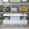 Bellemave 2-Tier LED Light Coffee Table,Modern Industrial Design ...