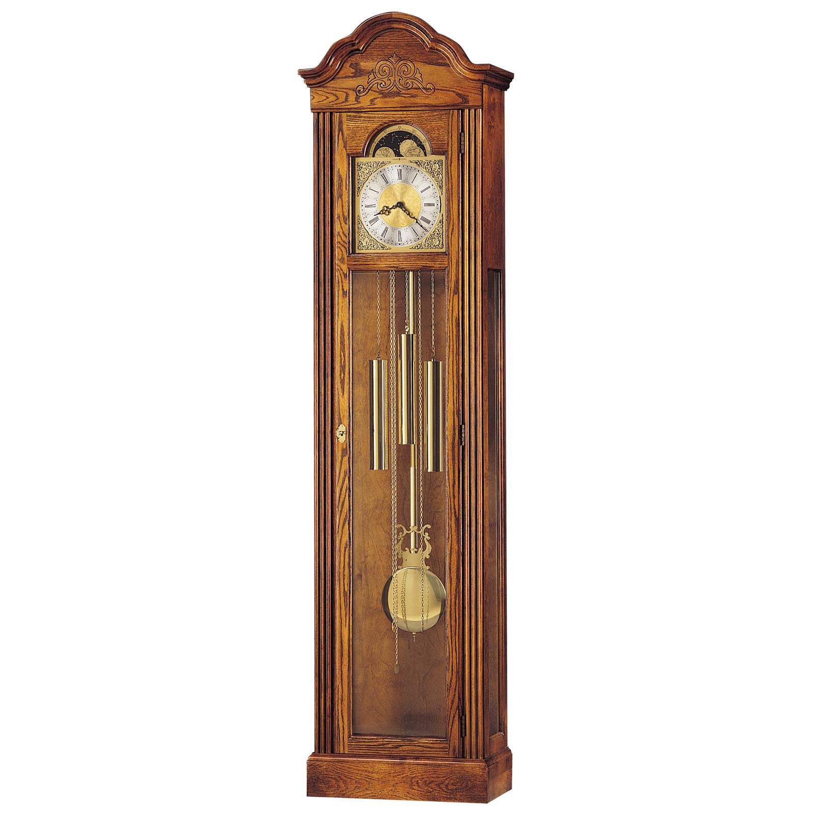 Howard Miller Grandfather Clock 76 Chain Driven Gold Pendulum In Oak Howard Miller Grandfather Clock 76 Chain Driven Gold Pendulum In Oak