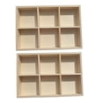 BESTYASH 2Pcs Wooden Pigment Storage Box with 6 Compartments Portable ...