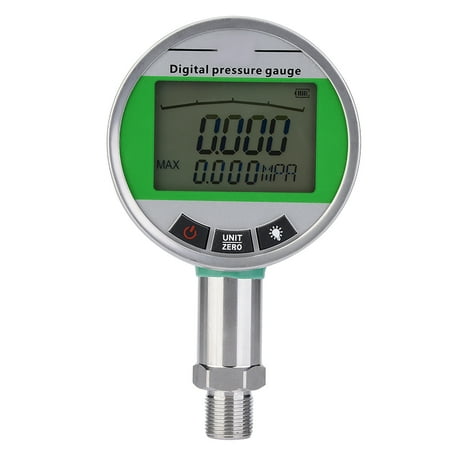 Pressure Gauge,0‑1.6MPA Digital Stainless Steel Pressure Measuring Instrument Digital Pressure ...