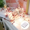 Red Berry Branch Garland with LED Lights, 6.5FT Battery Operated Pre ...