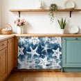 Abstract Blue Ocean Starfish Cabinet Curtains for Kitchen 28"Wx35"L ...