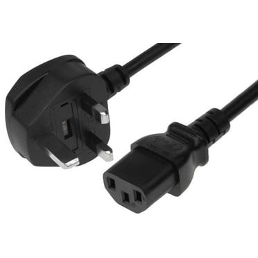 SF Cable 8ft UK BS1363 3-pin plug to IEC C13 Power Cord (Thicker Wire ...