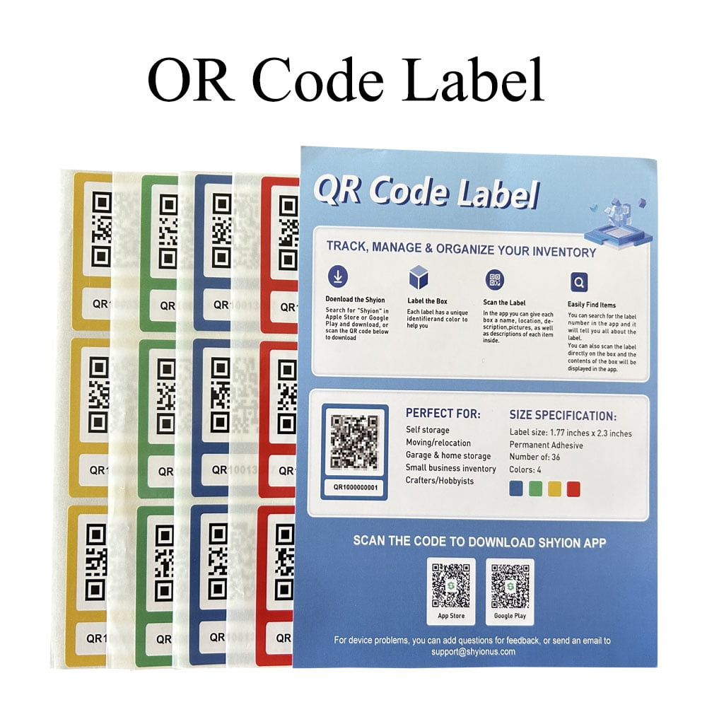 Wauebuly A Set Smart QR Code Labels For Storage Box Scannable Label ...