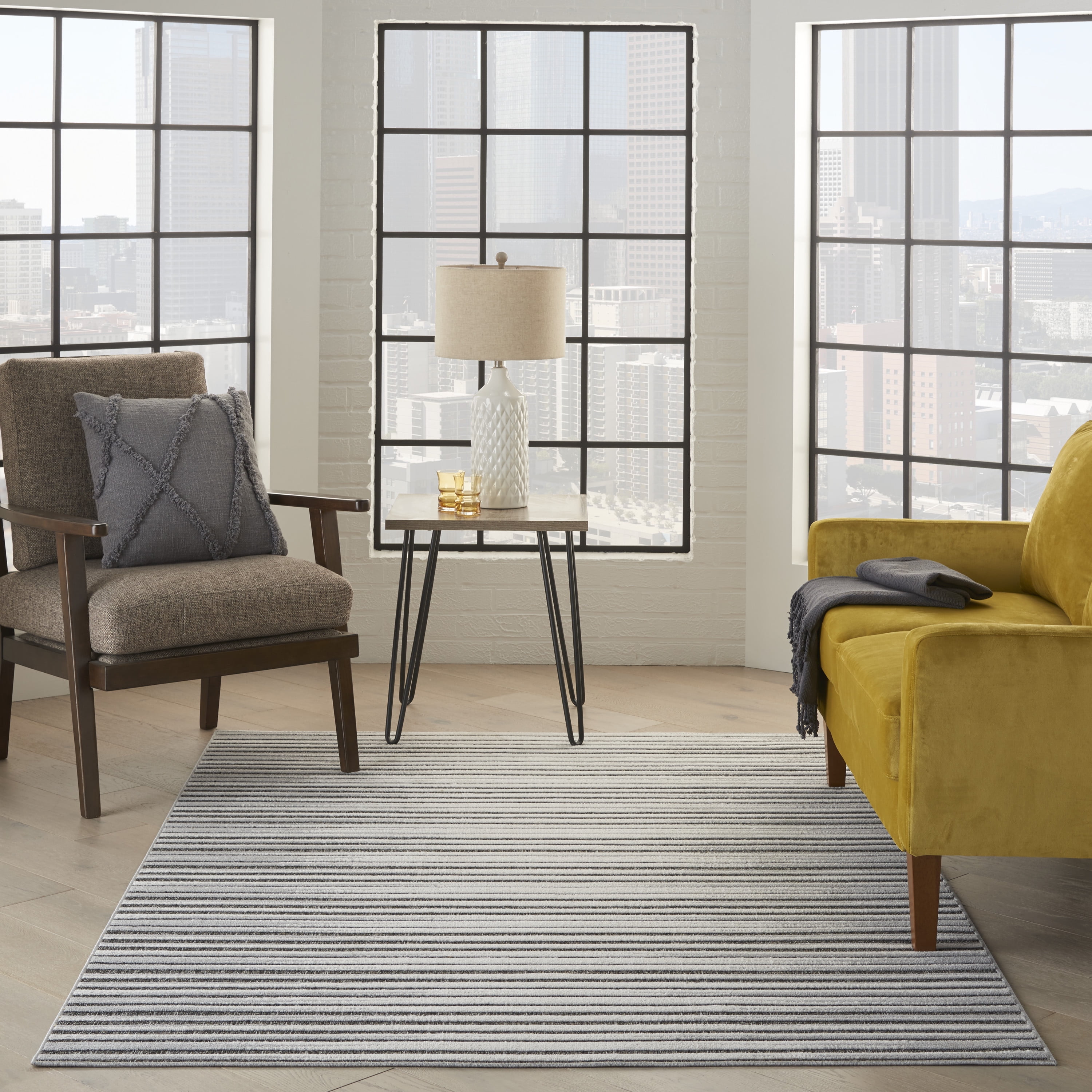 Nourison Calobra Botanical Dark Grey 4' x 6' Area Rug, (4x6) - Walmart.com