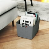 Curver Jute Large Gray Plastic Decorative Storage Basket, 14 in x 11 in ...