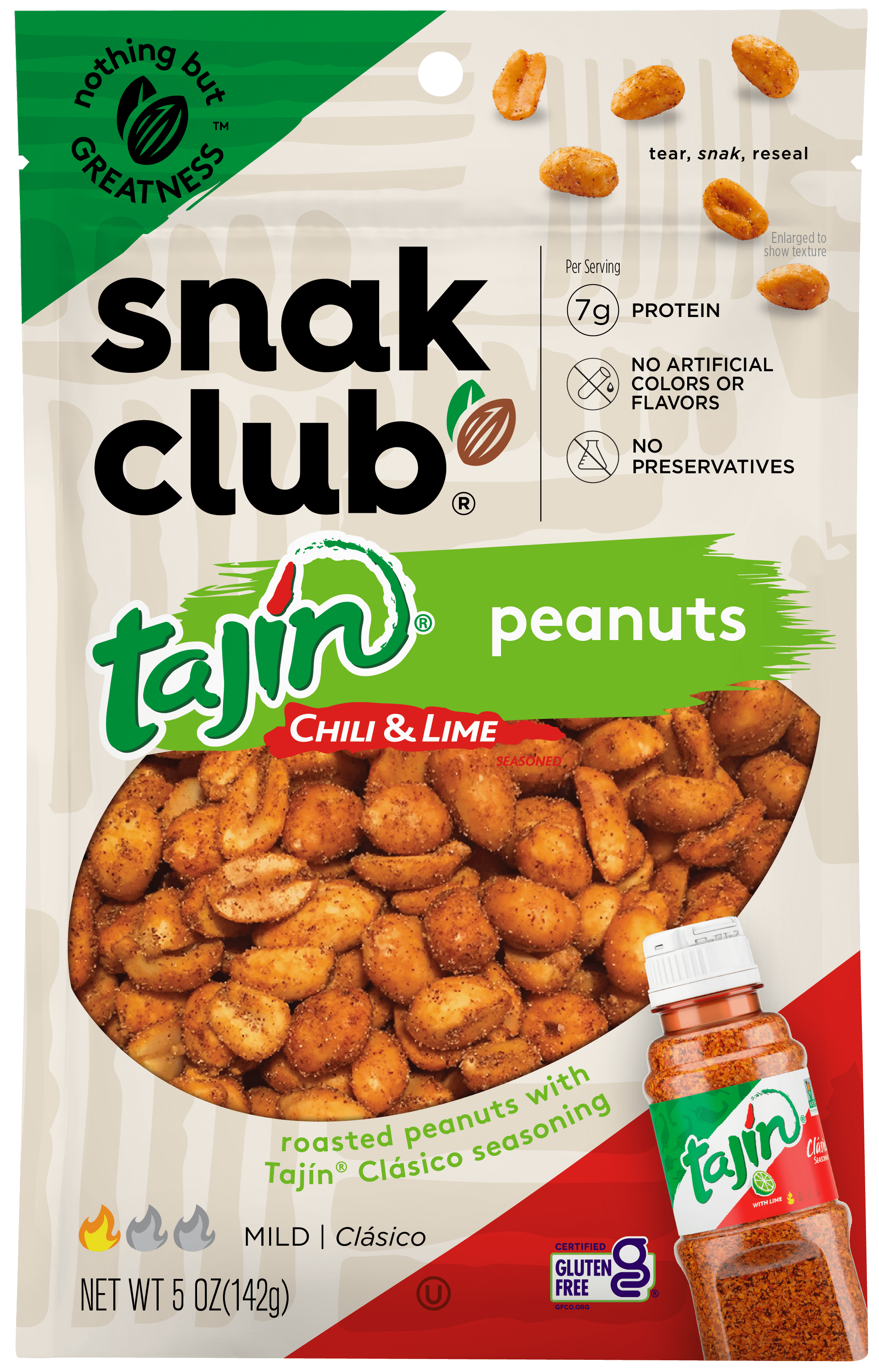 Snak Club Tajin Classico Peanuts 5oz - Walmart.com