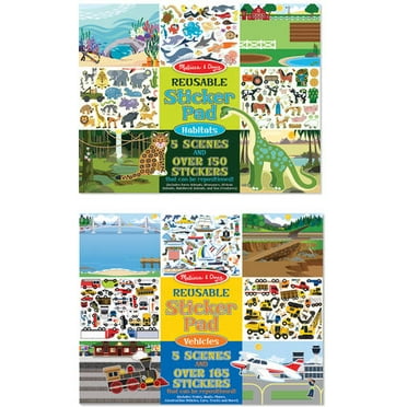 Melissa & Doug Reusable Sticker Pads Set: Fairies, Princess Castle ...