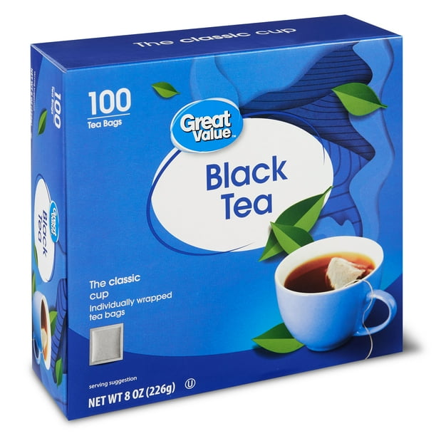 Great Value Black Tea Bags, 8 oz, 100 count - Walmart.com