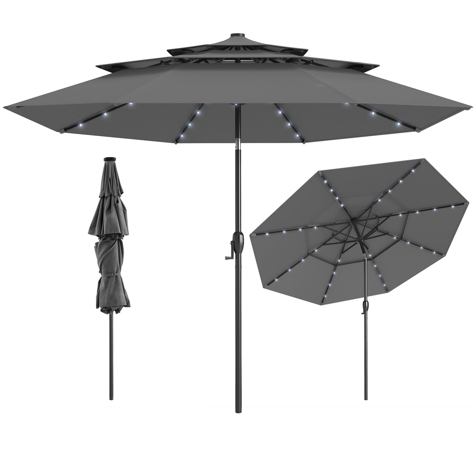 Click here for Gymax 10 Ft Solar Patio Umbrella W/ 32 Led Lights... prices
