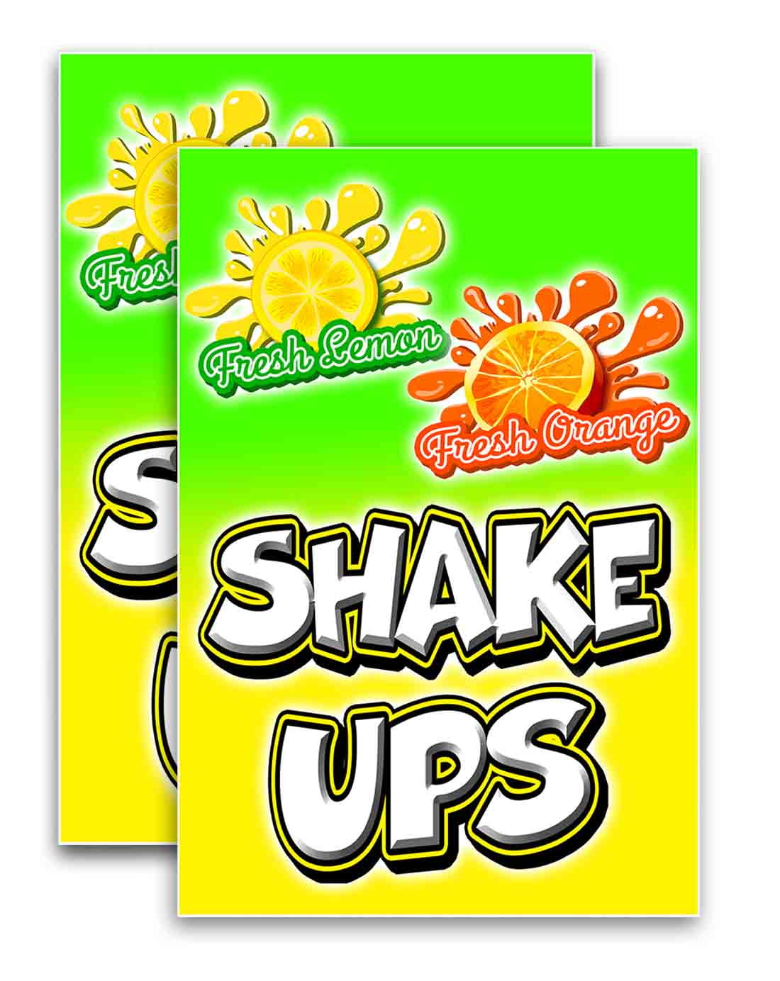 Lemon Orange Shake Ups (24" X 36") Vinyl Decal Only (Pack of 2) |Sign ...