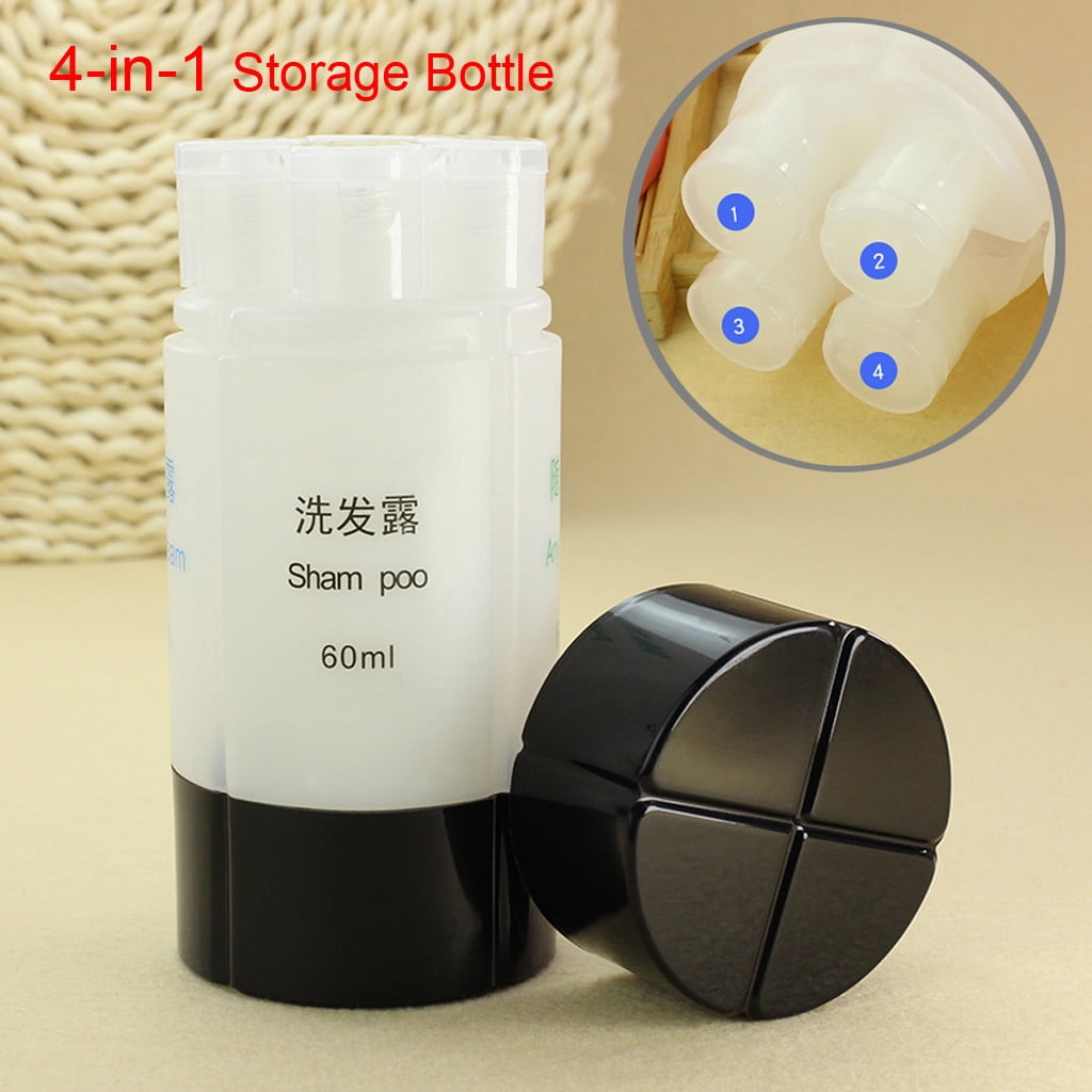 HIMIWAY 3-In-1& 4-in-1 Travel Plastic Empty Shampoo Skin Bath Storage ...