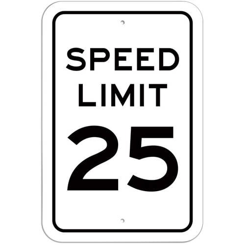 Speed Limit 25 Sign - Walmart.com
