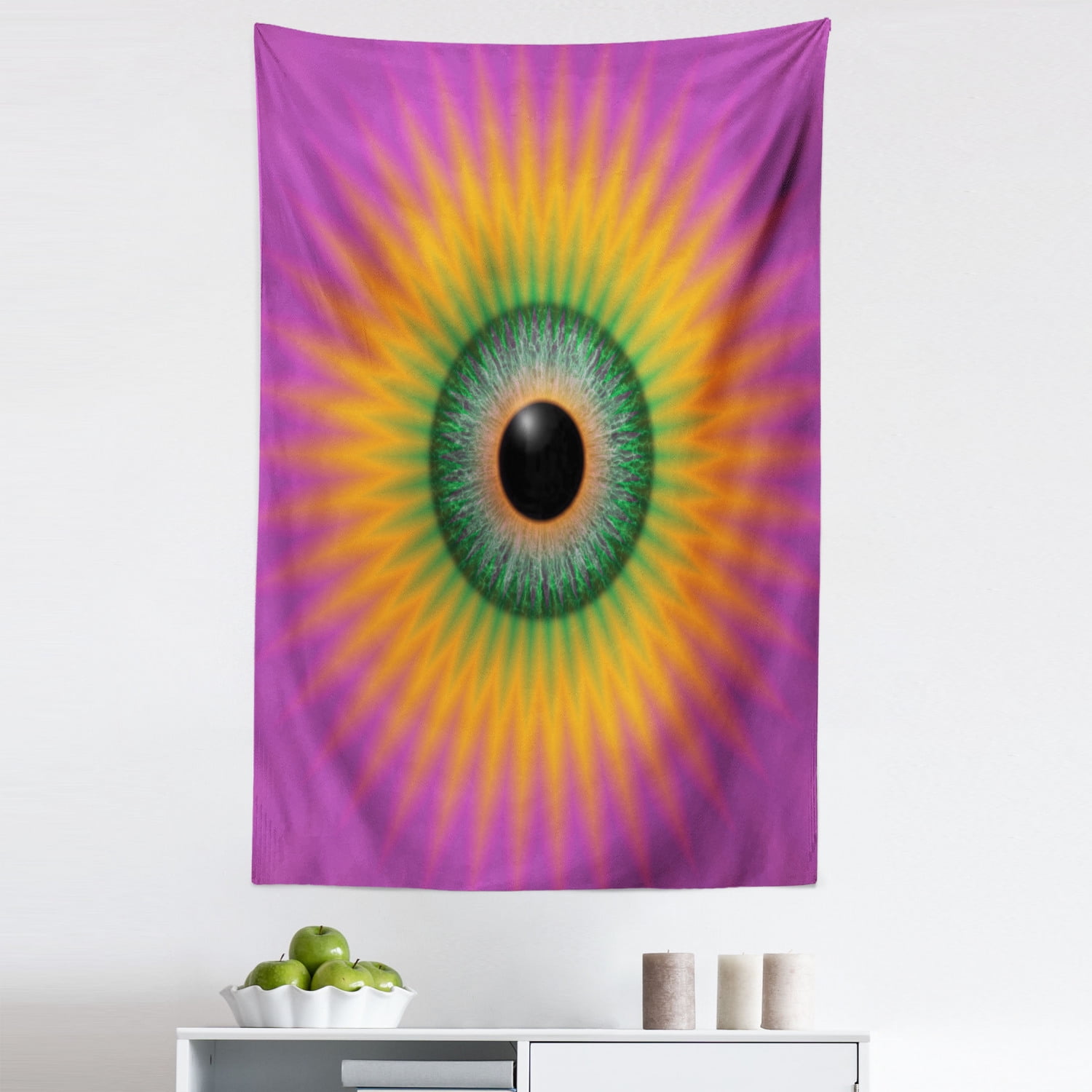 Eyeball Tapestry, Psychedelic Starburst Themed Eye Rainbow Colored ...