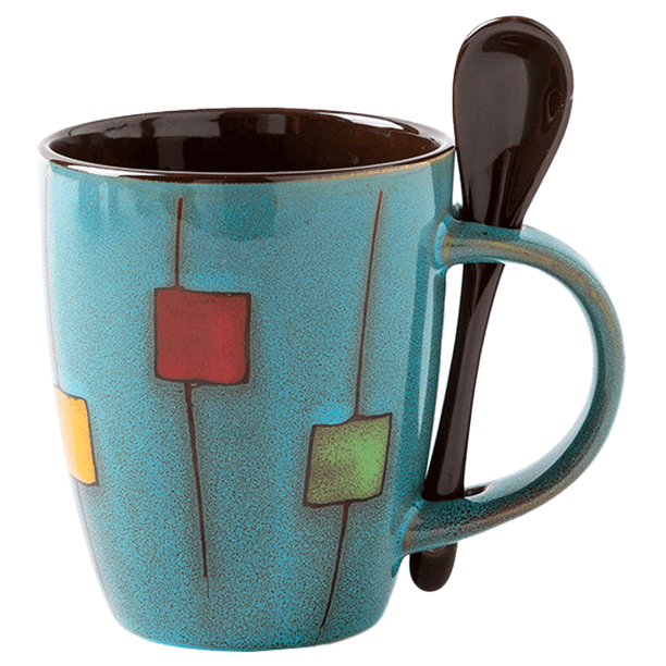 350ml Coffee Mug Set With Spoons in Handle, Microwave and Dishwasher ...