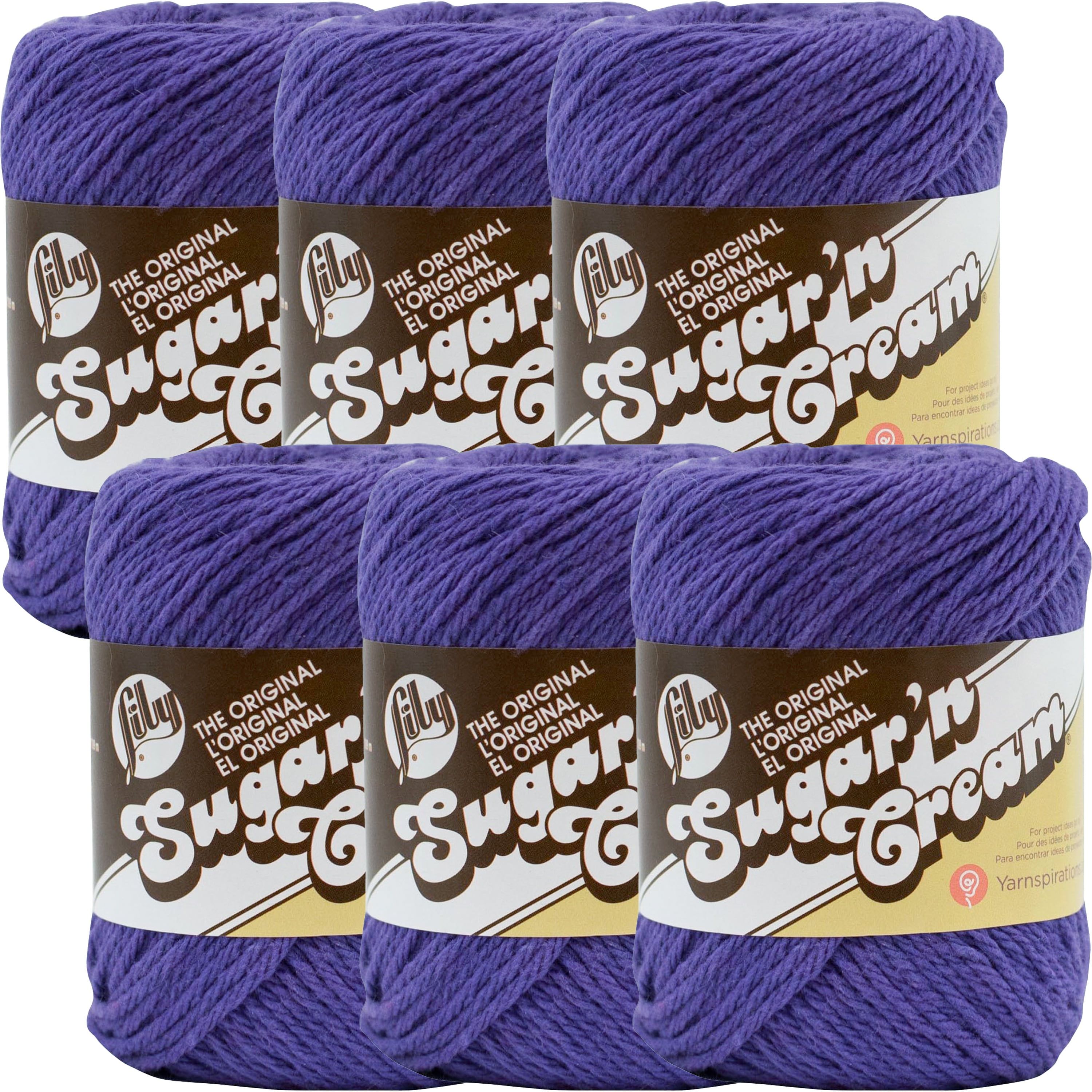 Lily Sugar'n Cream Yarn - Solids-Grape, Multipack Of 6 - Walmart.com