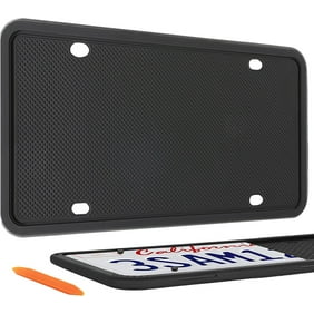 Auto Drive Black Anti-theft License Plate Cover and Frame - Walmart.com