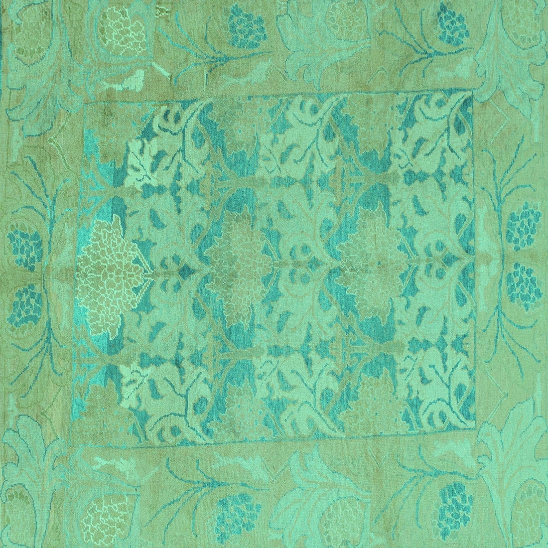 Ahgly Company Indoor Square Oriental Turquoise Blue Traditional Area ...