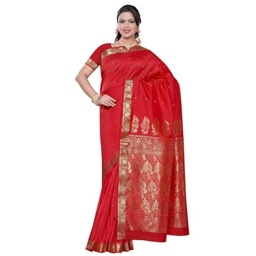 Violet red - Benares Art Silk Sari / Saree/Bellydance Fabric (India ...