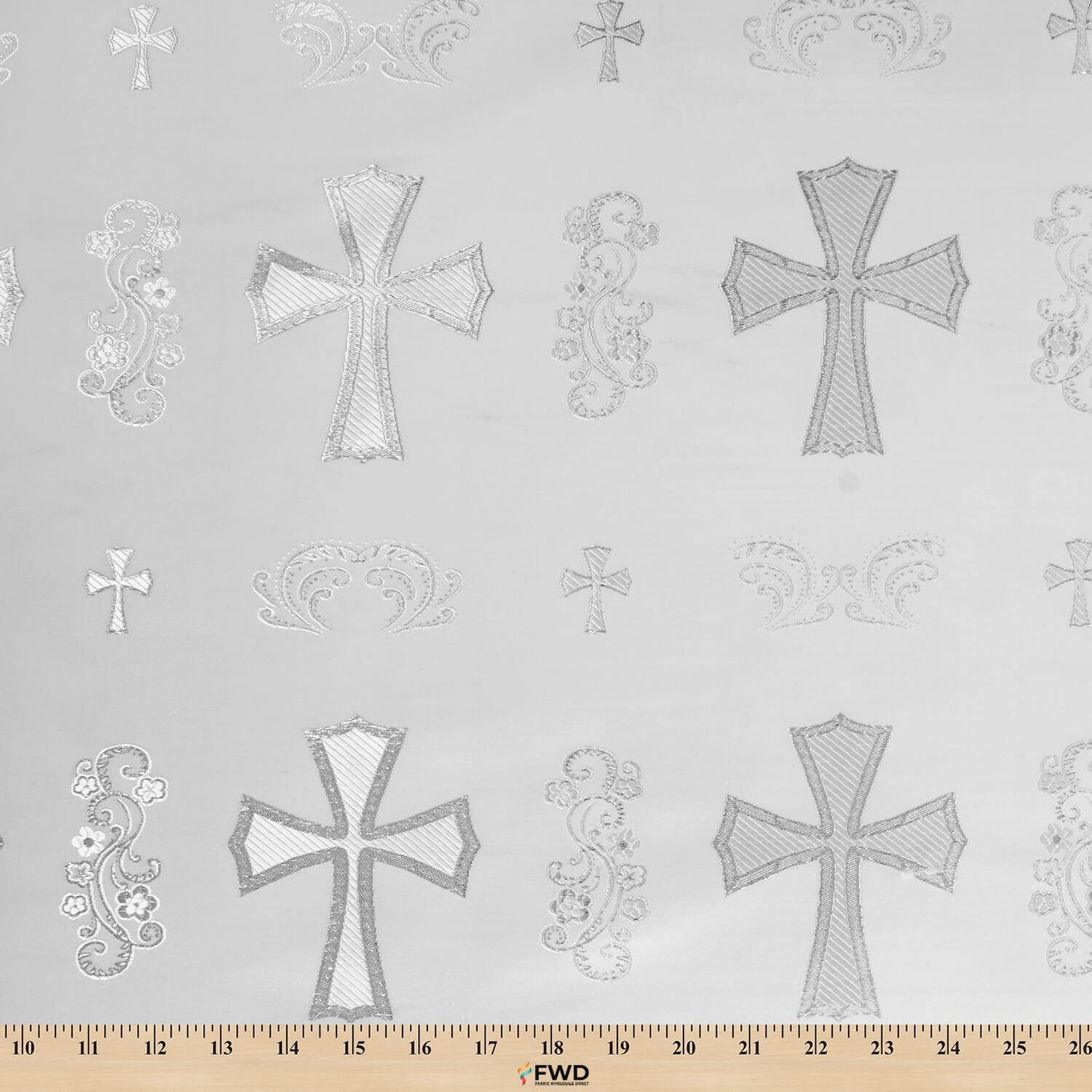 Metallic Clerical Church Cross Brocade Fabric 58/60" Wide Sold By The ...