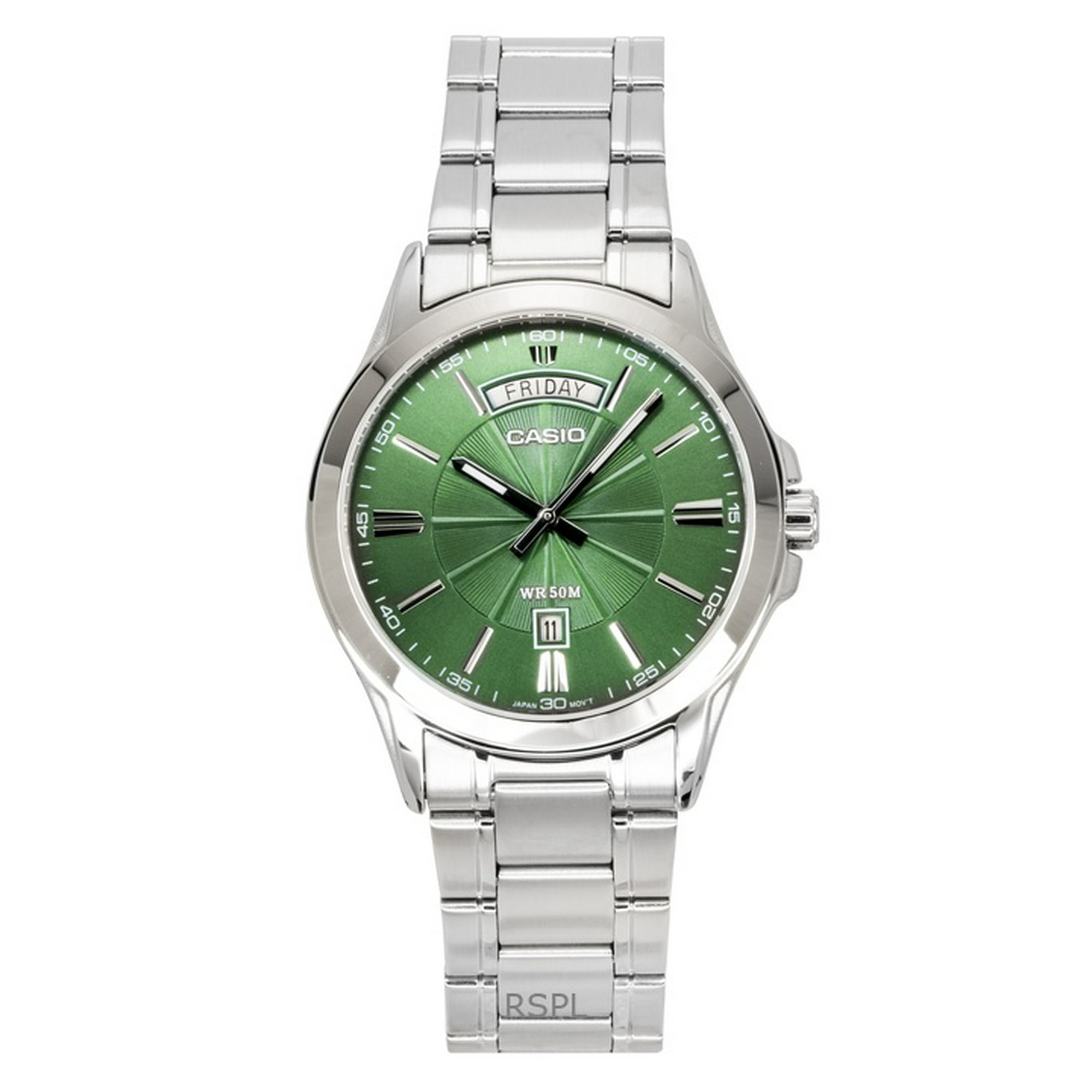Click here for Casio Standard Analog Stainless Steel Green Dial Q... prices