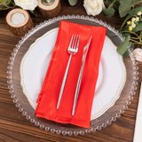 Efavormart 5 Pack Red Striped Satin Cloth Napkins, Wrinkle-Free ...