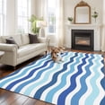 Blue Gradient Water Ripple 5'x7' Rug for Living Room Sofa and Coffee ...