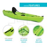 Lifetime Tioga 10 ft Sit-On-Top Kayak with Paddle, Lime Green (90534 ...