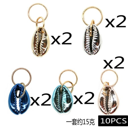 10PCS/Set Hair Braid Rings Shell Pendants Braiding Hair Decoration ...