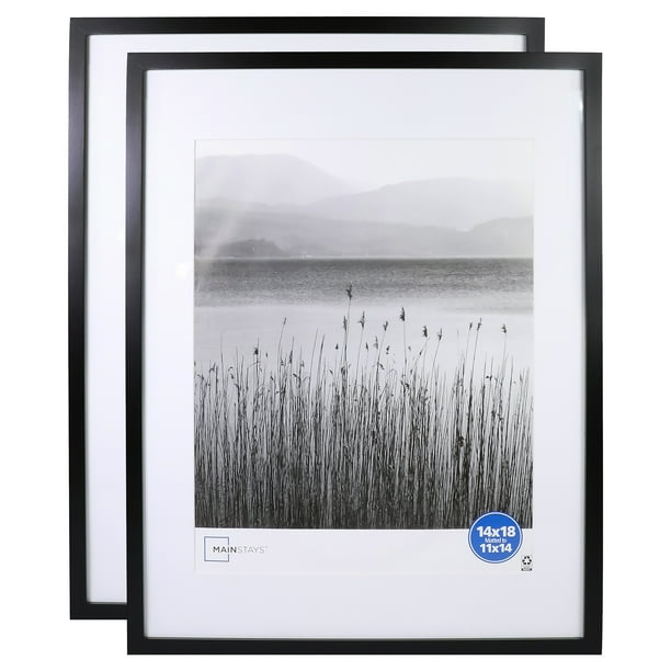 Mainstays 14x18 inch Matted to 11x14 inch Black 0.5" Gallery Wall ...