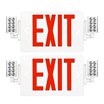 Spectsun 1 Pack Red & Green LED Exit Sign with Emergency Lights-Two LED ...
