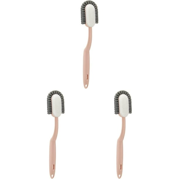 3pcs Car Practical Shower Clothes Plastic Office Pink Handle Brush with ...