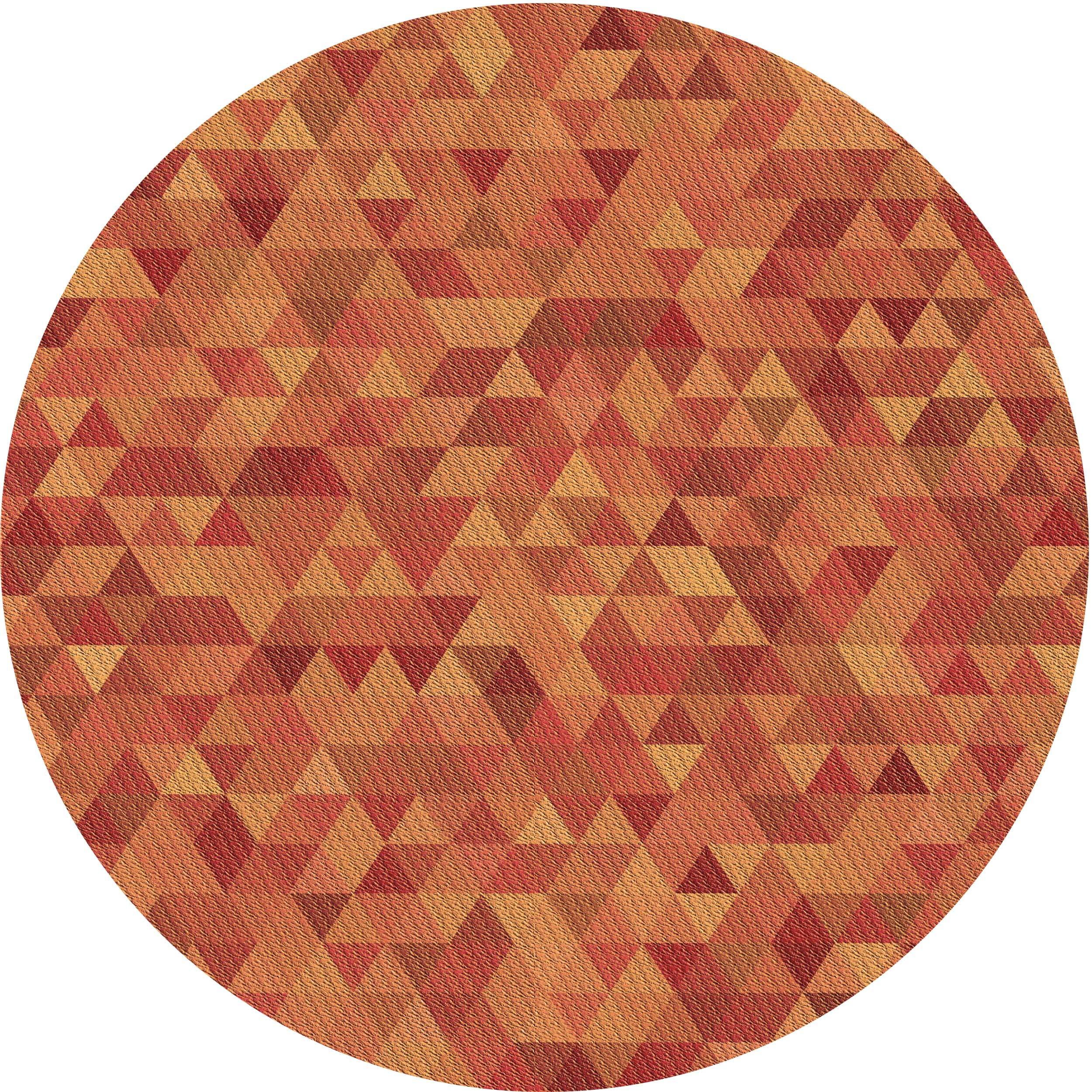 Ahgly Company Indoor Round Patterned Neon Orange Area Rugs, 8' Round ...