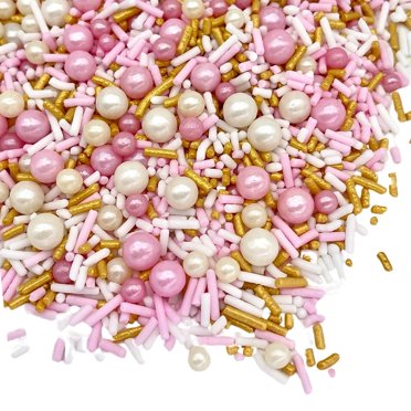 Rose Gold Pearl 4mm Sprinkle Beads (1/2 cup) Candy Decor for Cakes, Ice ...