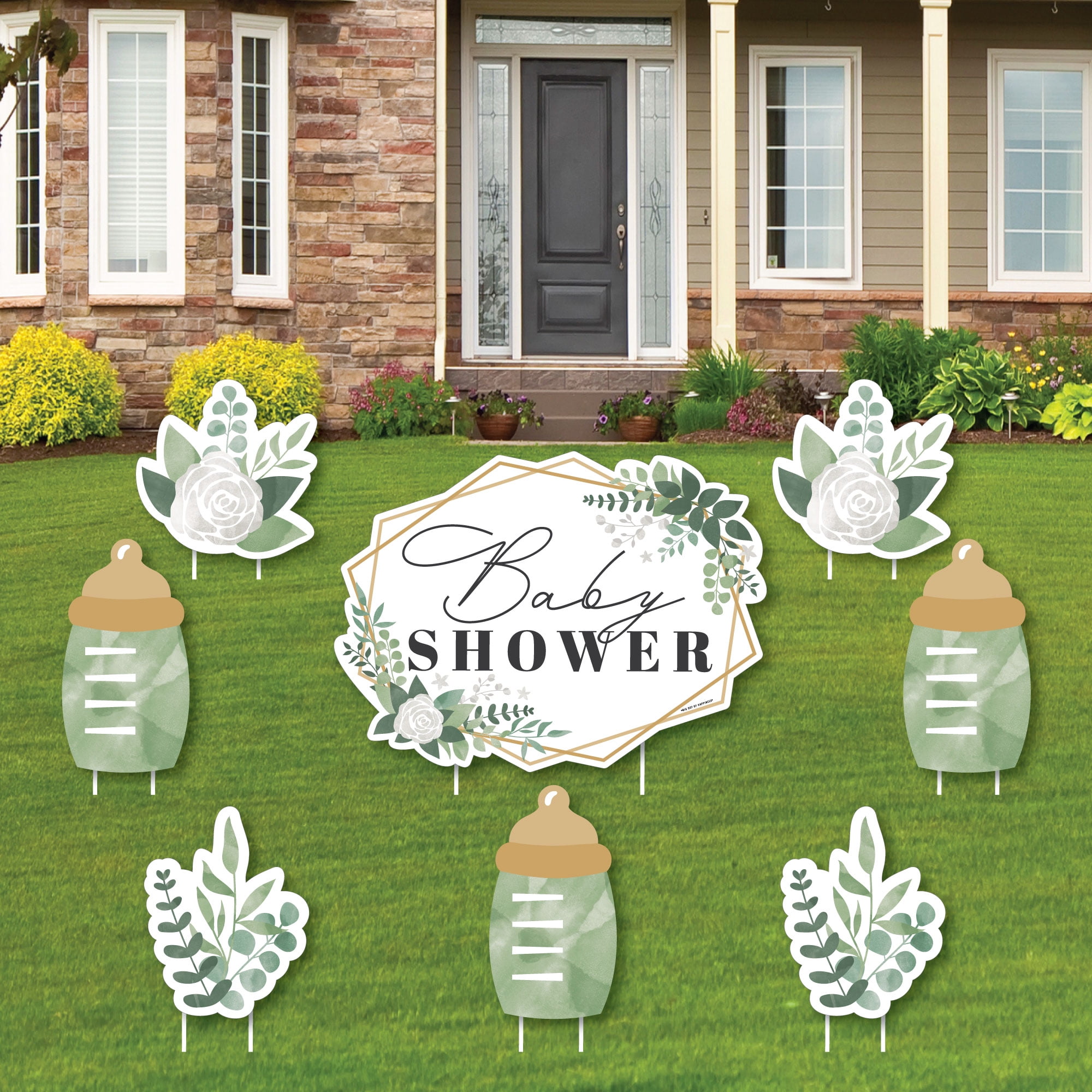 Big Dot of Happiness Boho Botanical Baby - Yard Sign and Outdoor Lawn ...