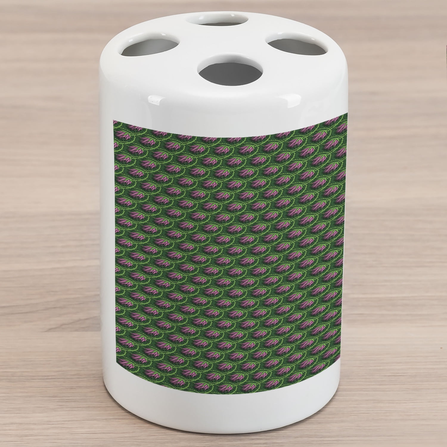Thistle Ceramic Toothbrush Holder, Ornament of Curvy Branches and ...