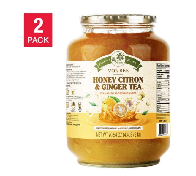Vonbee Honey Citron & Ginger Tea 4.4 lb 2-pack - Walmart.com
