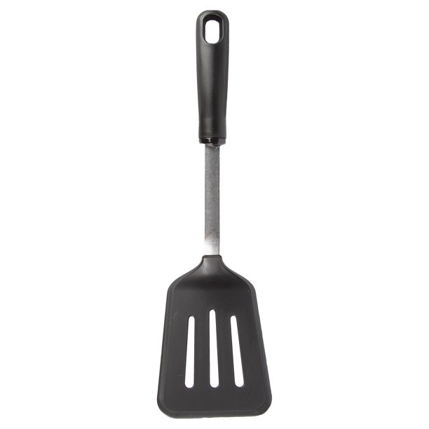 Mainstays Stainless Steel Slotted Kitchen Turner, Soft-Grip Handle ...