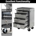 Noble House 4-Drawer Mobile Steel Tool Organizer with Key Lock, Ball ...
