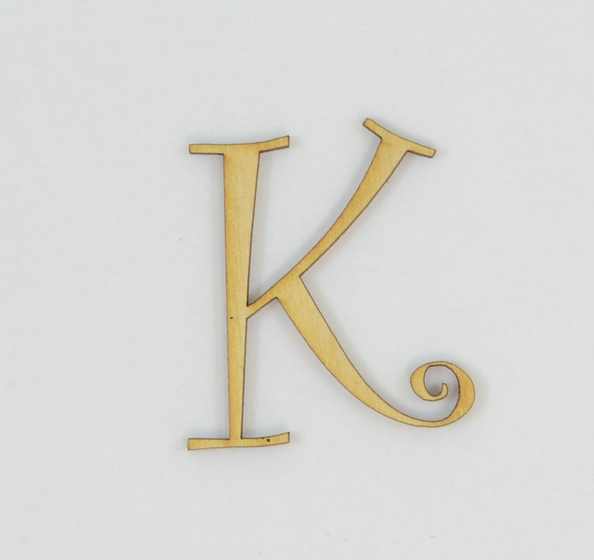 1 Pc, 5 Inch X 1/4 Inch Thick Wood Letters K In The Curlz Font Great ...