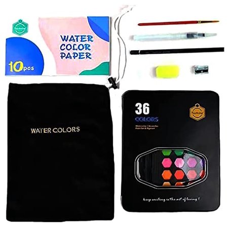 Watercolor Paint Set, 36-Color Art Painting Solid Watercolor Pen ...