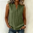 Summer Half‑Button Tank Tops Women's V‑Neck Sleeveless Blouse Front ...