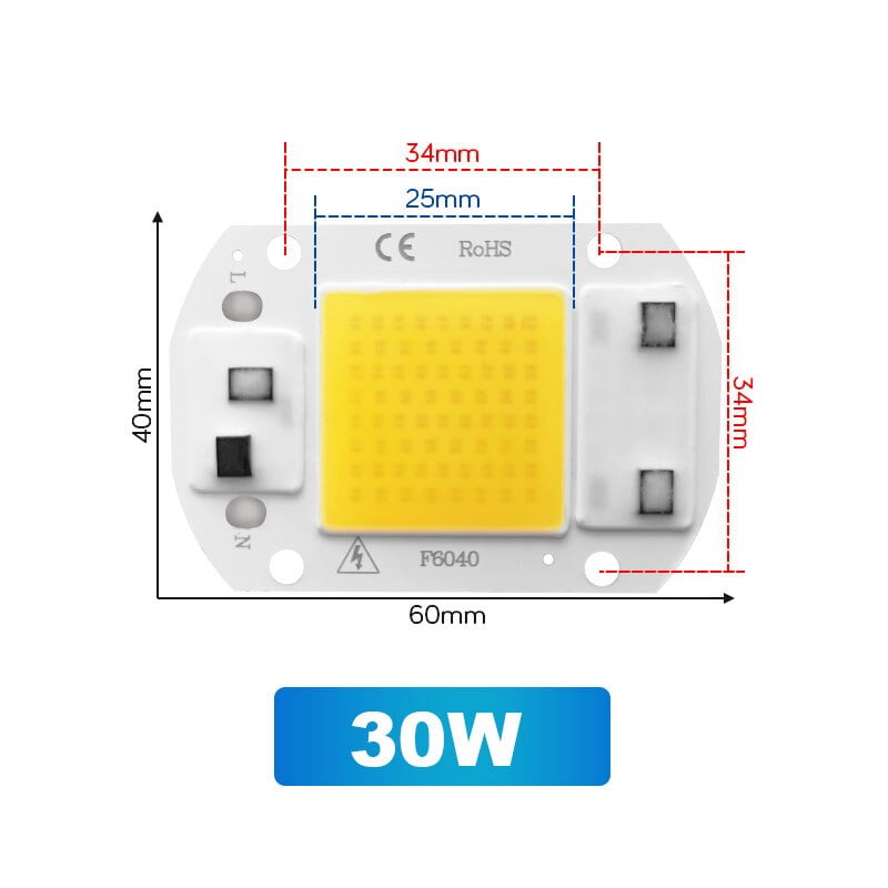 Chip LED sin necesidad de controlador COB AC 220V 3W 5W 7W 10W 20W 30W 50W alto brillo ahorro de ...