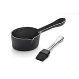Outset Q173 Cast Iron Sauce Pot with Nesting Silicone Basting Brush ...