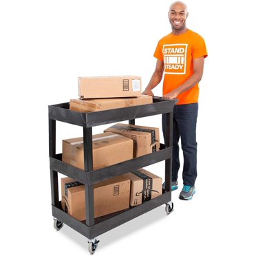 Lorell, Utility Cart, 1 Each, Black - Walmart.com