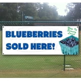 Blueberries 13 oz heavy duty vinyl banner sign with metal grommets, new ...