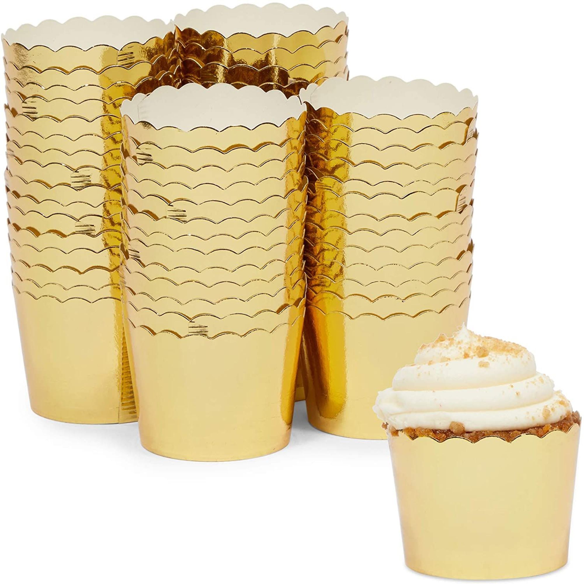 60 Pack Gold Cupcake Liners Metallic Foil Baking Cups Muffin Wrappers 60 Pack Gold Cupcake Liners Metallic Foil Baking Cups Muffin Wrappers