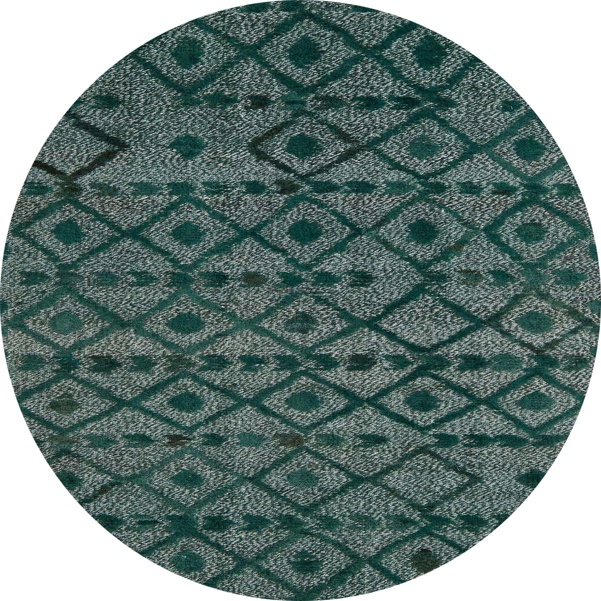 Ahgly Company Indoor Round Abstract Green Abstract Area Rugs, 8' Round ...